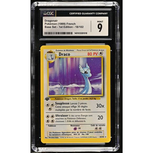 Pokemon | Other | Cgc 9 Mint Dragonair Draco St Edition 1812 French ...